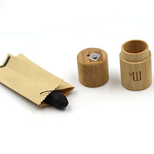 Dental Floss threaders Biodegradable Bamboo Charcoal Dental Floss with refillable Bamboo Container | Free Refill | Natural Candle Wax | 30M x 10| Corn and Charcoal Floss, | Environmental Protection |
