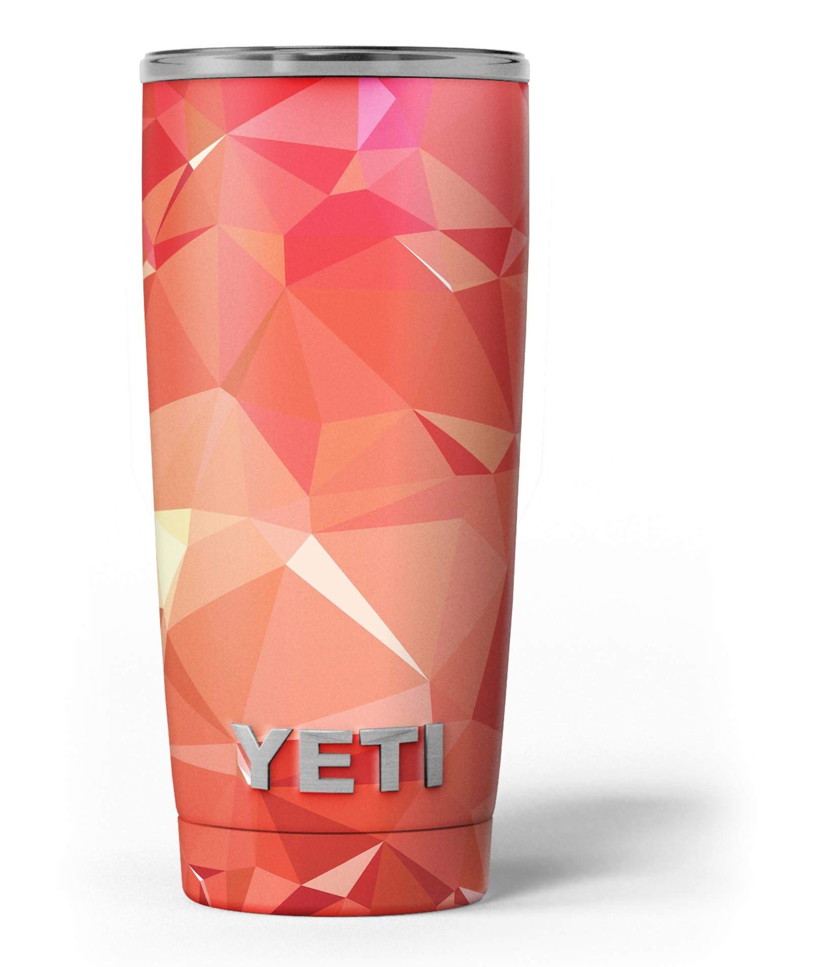 Design Skinz Orange Geometric V17 - Skin Decal Vinyl Wrap Kit Compatible with The Yeti Rambler Cooler Tumbler Cups