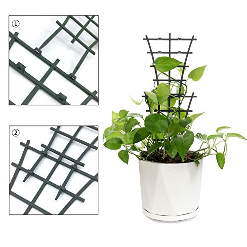 Feitore Mini Plant Trellis Garden Trellis for Climbing Plants Outdoor Plastic Superimposed Potted Plant Support Flower Supports (4 Pcs)