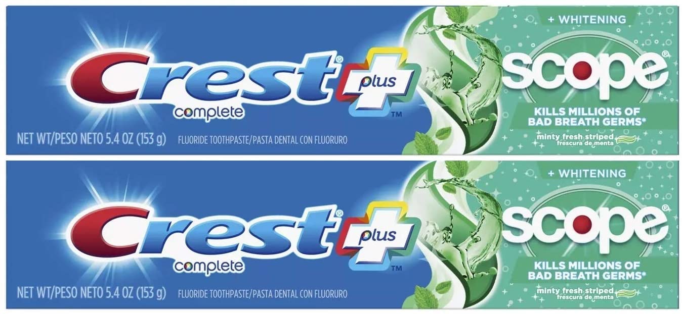 Crest Toothpaste Plus Scope Whitening Minty Fresh (Pack of 2)