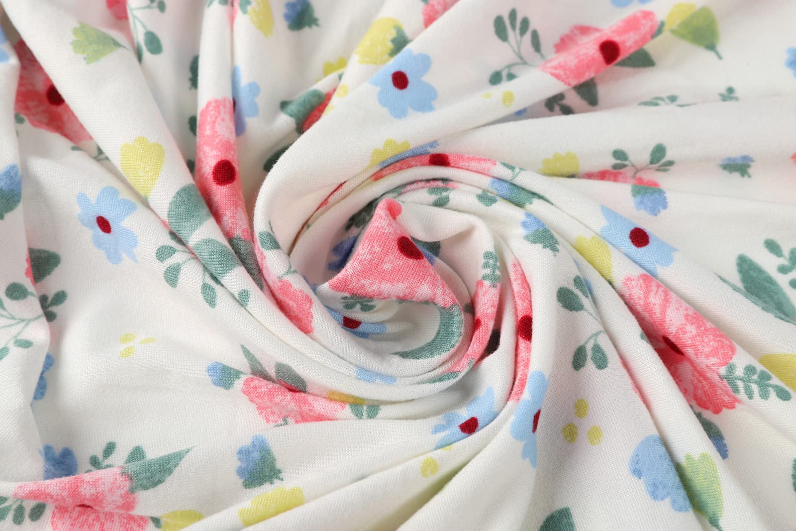 Crib Fitted Sheets 2 Pack Set for Baby Girl Soft Stretchy Jersey Knit Baby Sheet for Standard Crib and Toddler Mattress, Pink Floral