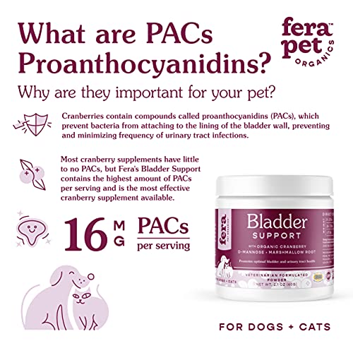 Fera Pets Bladder Support Dog and Cat Supplement – Kidney and Urinary Tract Health and Bladder Infection Prevention Supplements - Helps with Incontinence and Immune Antioxidant Vitamin