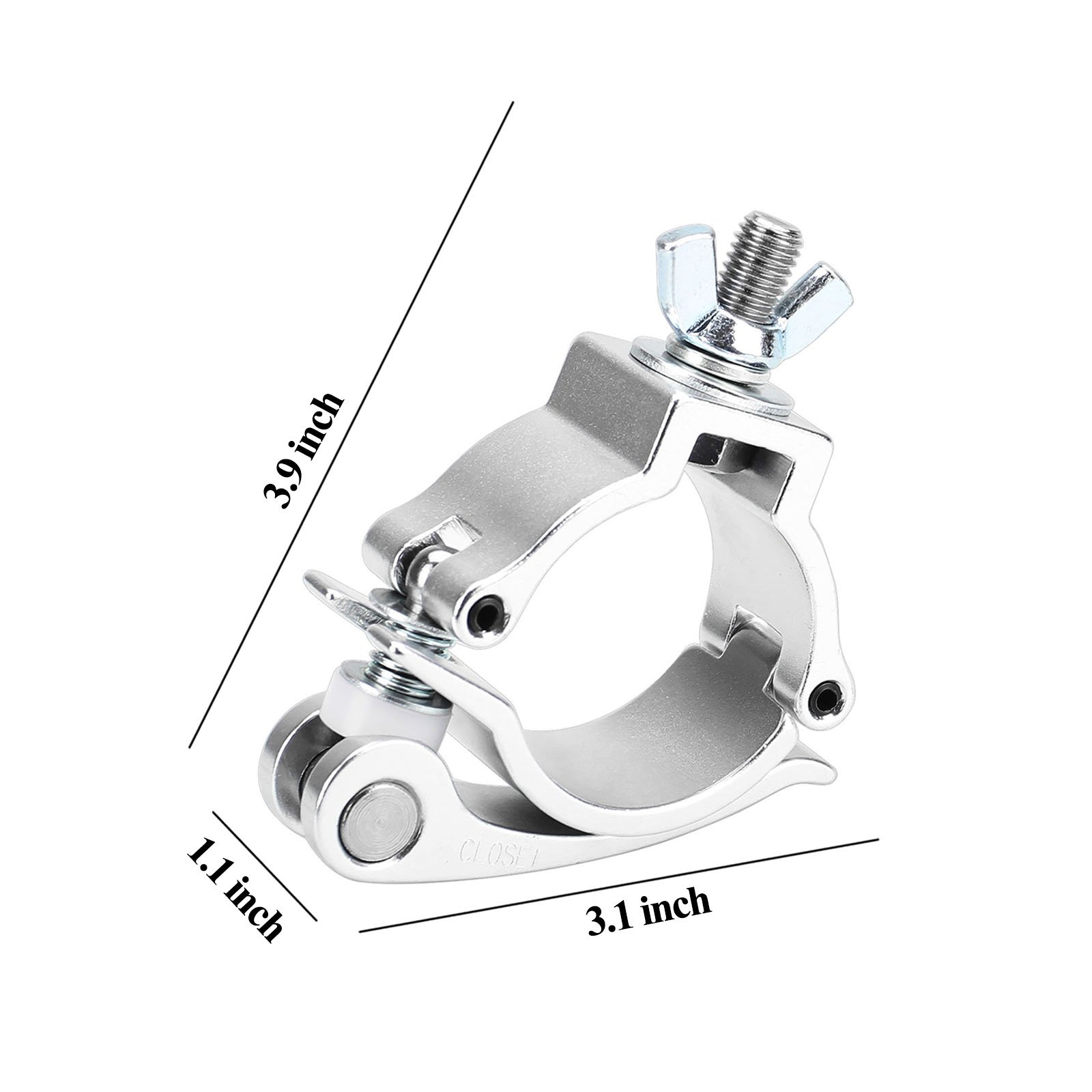5 Pack 2 Inch Quick Lock and Release Heavy Duty 220 Lbs Aluminum Alloy Stage Lighting Clamp for Moving Head Light Par Light Spotlight Fit 50 mm OD Pipe -TUV Certificated