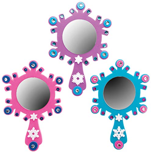 Baker Ross Snow Princess Mirror Kits, Arts and Crafts for Kids (Pack of 4), Assorted, (AT174)