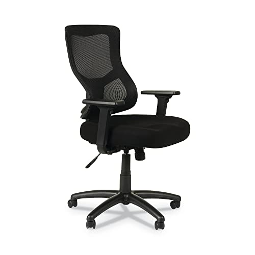 Alera Elusion II Series Mesh Mid-Back Synchro Seat Slide Chair, Supports Up to 275 lb, 17.51" to 21.06" Seat Height, Black