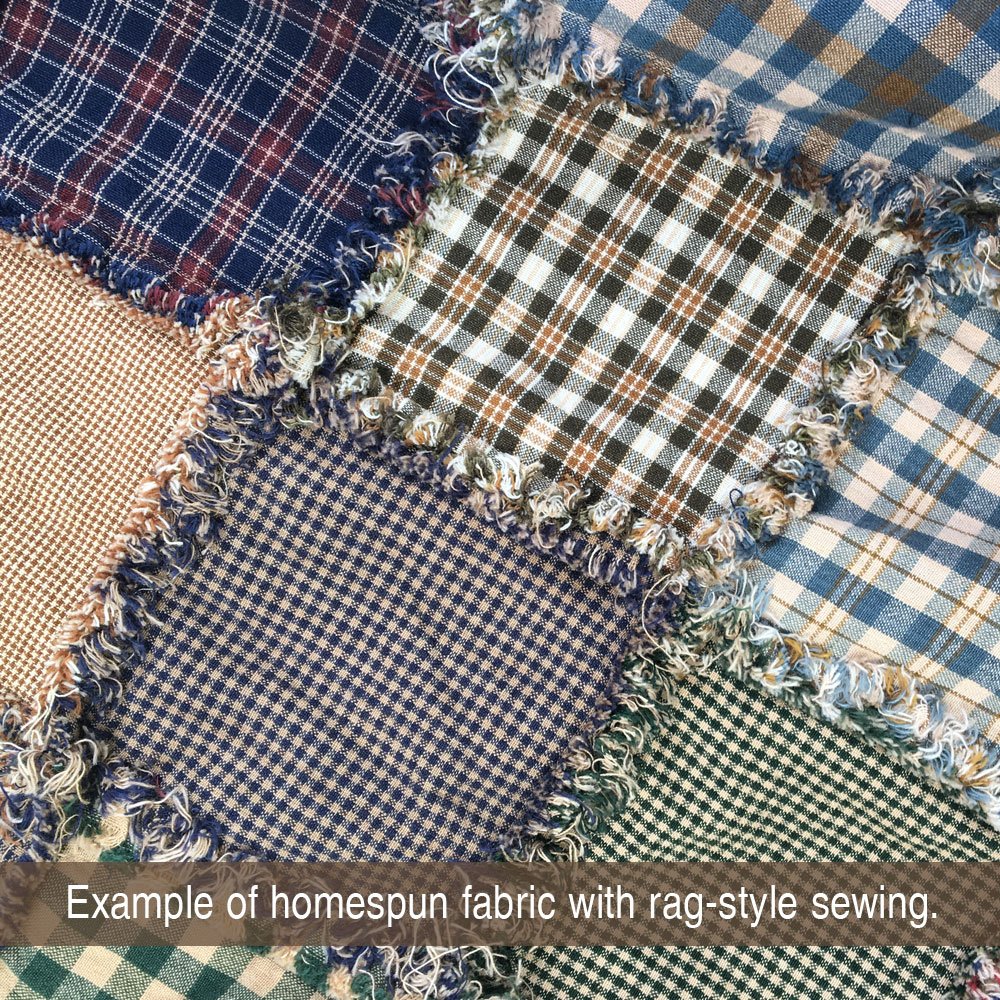 40 Primitive Charm Pack, 6 inch Precut Cotton Homespun Fabric Squares by JCS