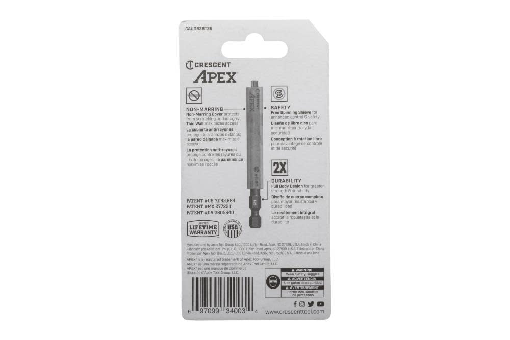 Apex - Bit, Ug, 3.4" T25, 2Pk (CAUGB3BT25)