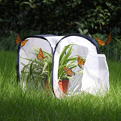12" Butterfly Habitat Insect Cage Monarch Butterfly Enclosure for Caterpillars Pop-up 12 inches Tall Polyester Bottom for Easier Clean