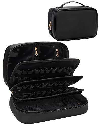 Chomeiu Lipstick Organizer, Lip Gloss Holder Detachable 60 Slots 3 Layer Lipstick Storage Case for Makeup Artists Travel Portable Cosmetic Bag Large Capacity with Waterproof PU Leather and Lining