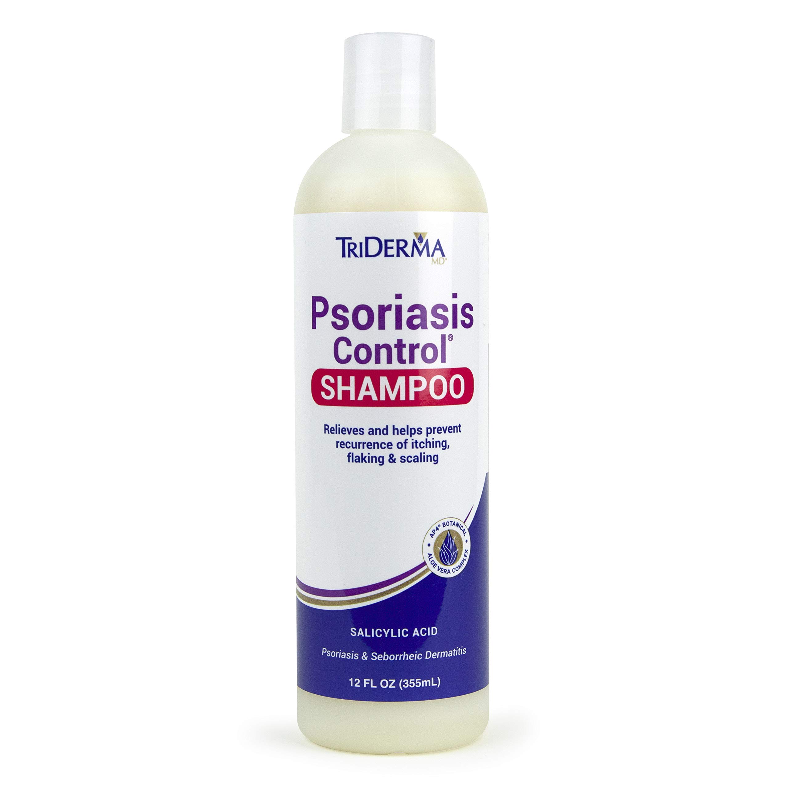 TriDerma Psoriasis Control Scalp Exfoliator Shampoo with 3% Salicylic Acid and Rosemary, Salon Quality Shampoo for Psoriasis, Seborrheic Dermatitis, No Coal Tar, Fresh Scent 12 oz