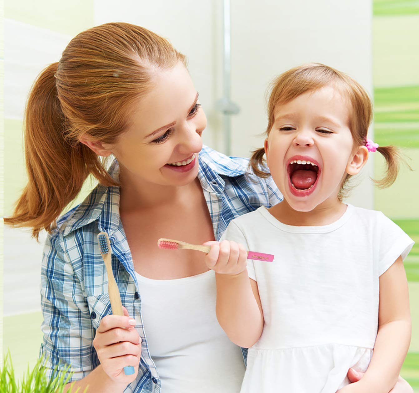 Bamboo Toothbrush Eco-Friendly Packs of 4 β Circular Organic Biodegradable handle with BPA-Free, Soft Nylon Bristle.