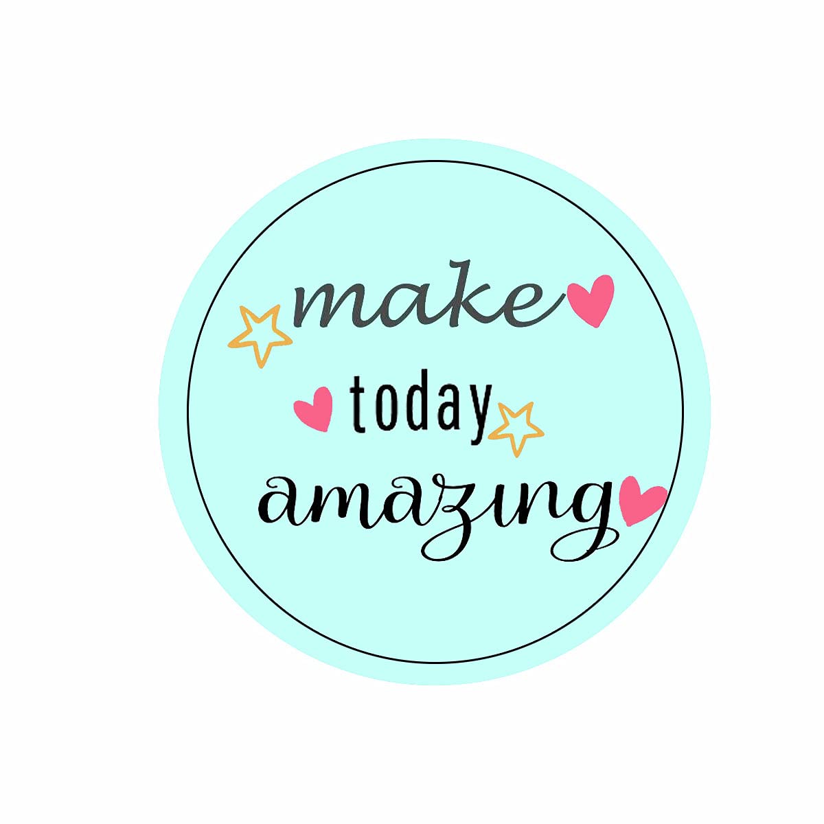 youok 500 Pcs Inspirational Themed Make Today Amazing Stickers,1.5 Inch Round Blue Motivational Labels for Water Bottle, Gifts, Envelopes, DIY
