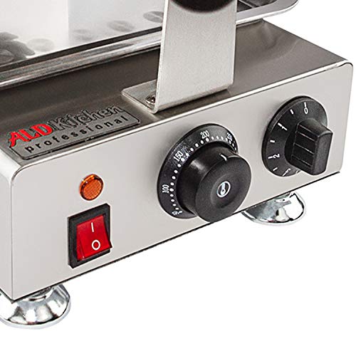 ALDKitchen Belgian Waffle Maker | Waffle Iron | 360° Rotating Mechanism | 1 Round-Shape Waffle | Nonstick | 110V (SINGLE)