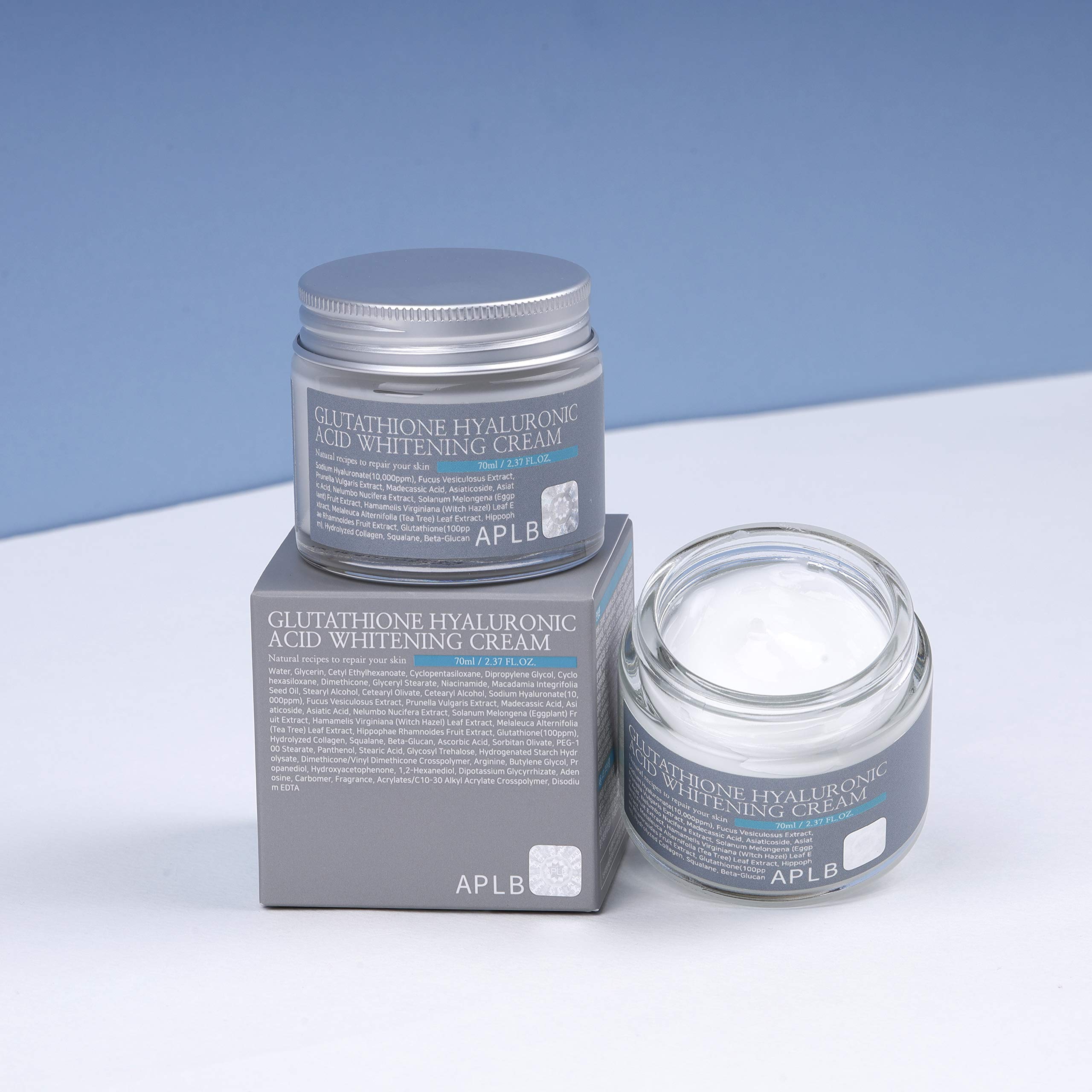 APLB Glutathione Hyaluronic Acid Tone Up Cream 2.37FL.OZ/Korean Skin Care, Long lasting Hydrate moisture through Hyaluronic Acid