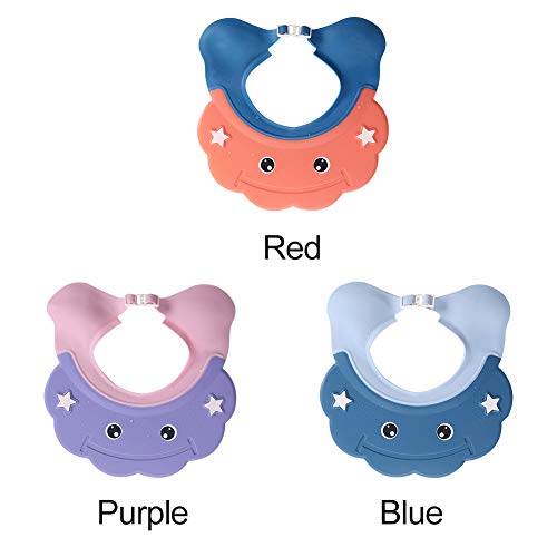 Denpetec Baby Shower Cap,Adjustable Bath Silicone Shower Cap for Kids,Large Hair Washing Hat for Toddlers