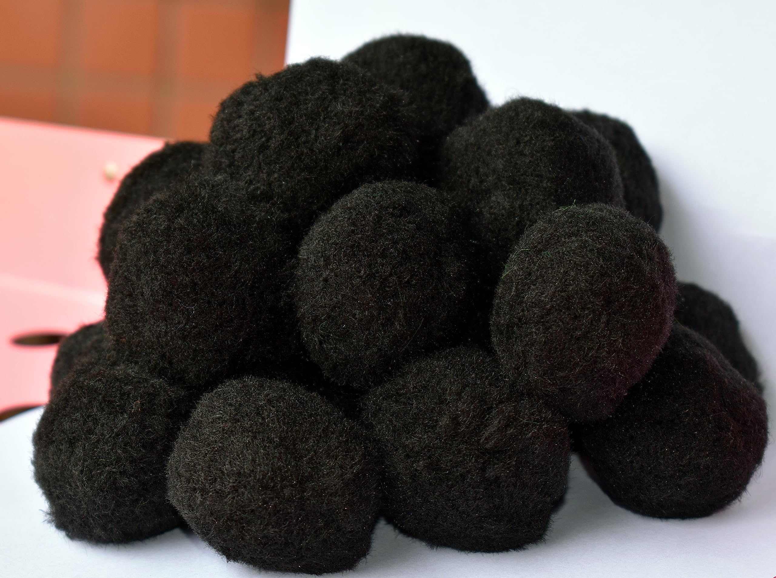 2 inch Black Pom Poms Balls Pompom (30 Pack) Large for Kids Arts and Crafts