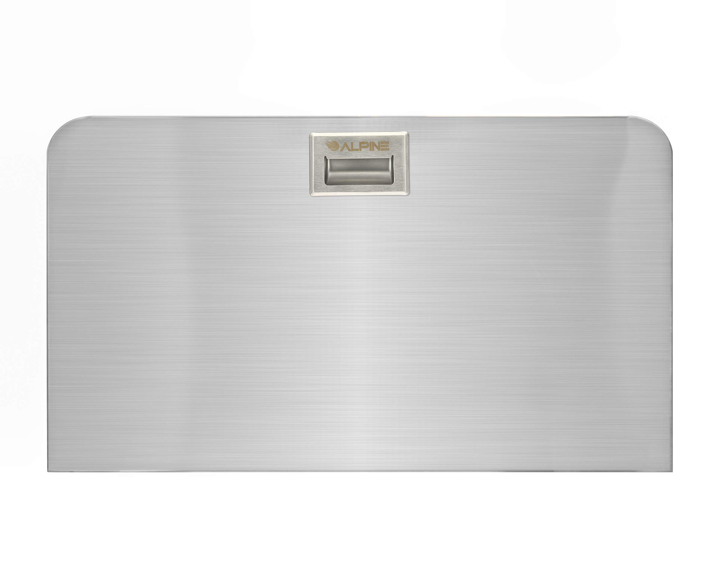 Alpine Industries Wall Mounted Baby Changing Station - Horizontal Fold Down Diaper Changing Table with Safety Strap - Ideal for Commercial Bathrooms