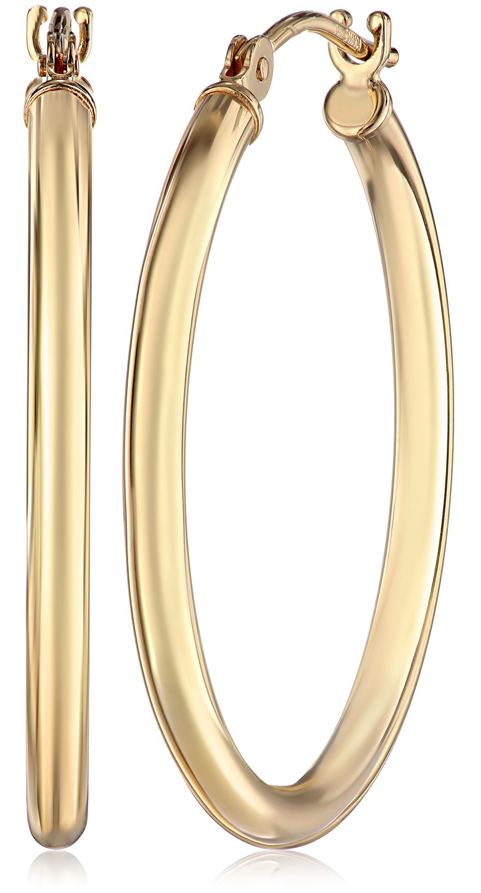 14k Yellow Gold Round Hoop Earrings (1" Diameter)