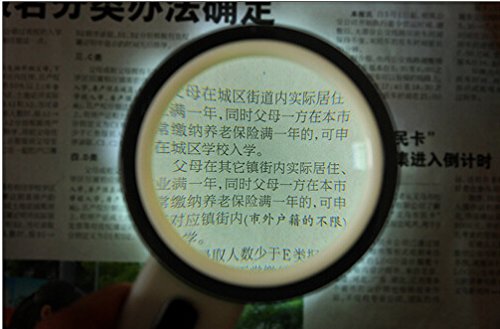 12 LED Lighted Magnifier 20X Handheld Reading Loupe Magnifier 105mm, Battery Powered Illuminated Magnifying Glass for Reading,Inspection,Coins,Rock,Science,Craft and Hobby