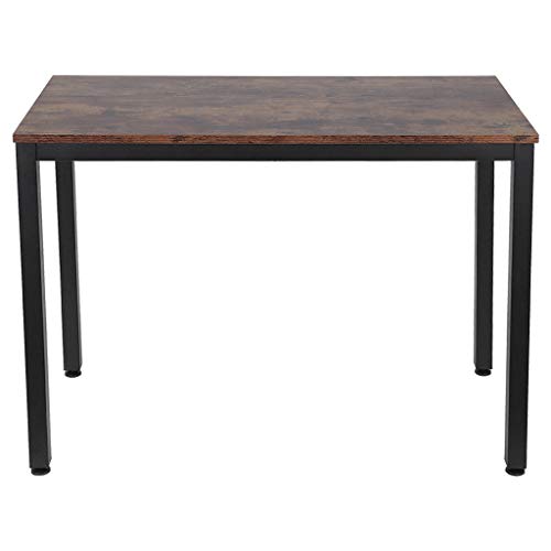Home Office Desktop Computer Desk, Home Study Writing Table Computer Gaming Table PC Laptop Table, 47/55inch Student Study Workstation Reading Writing Desk for Bedroom Living Room (Brown, 47 inch)