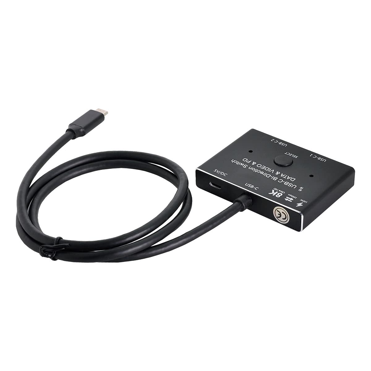 Cablecc USB-C Type-C Bi-Direction Switch MST 1 to 2 Hub Support Video Data PD 8K@30hz 100W 10Gbps with 50cm Cable