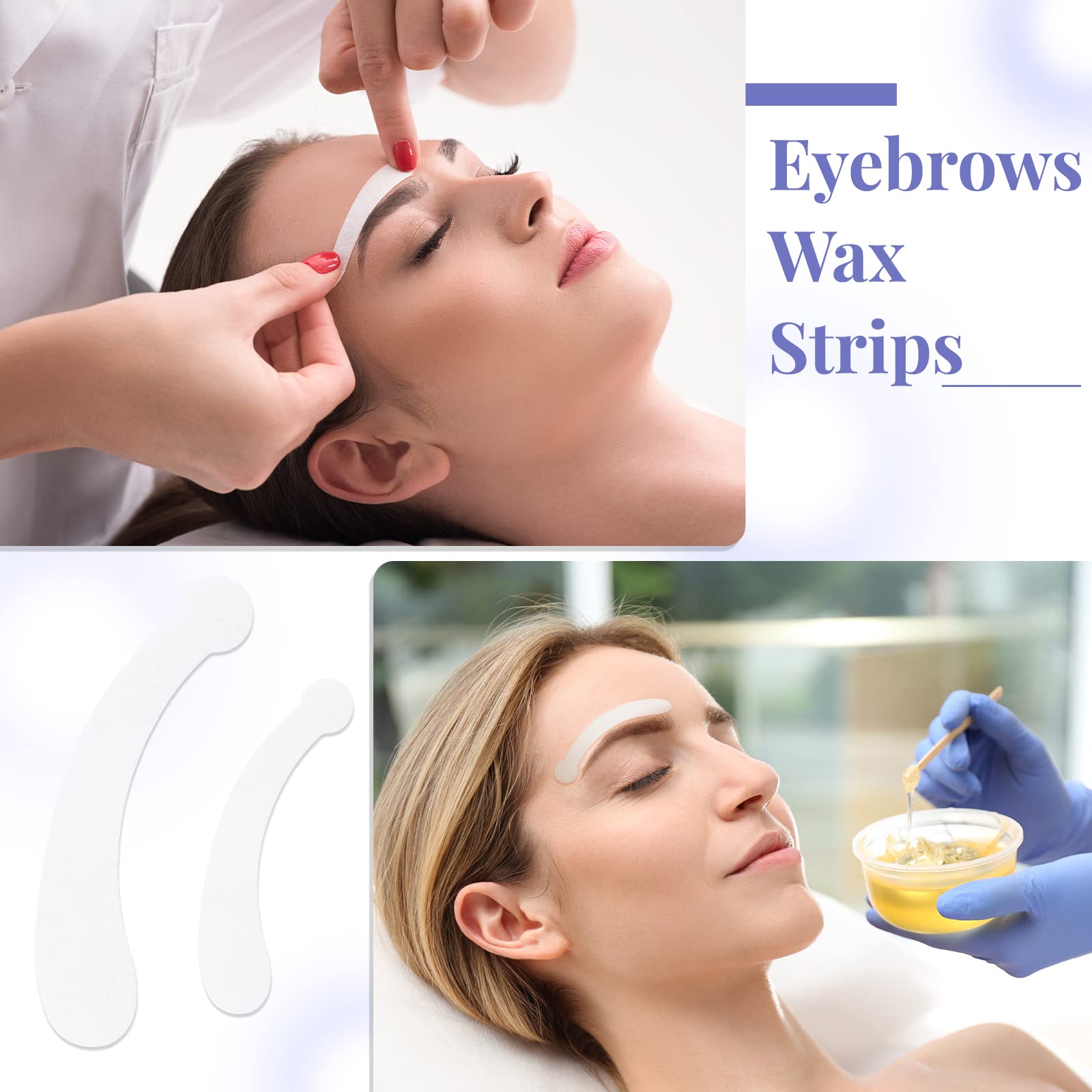 400 Pieces Facial Hair Removal Kit - Wax Strips for Eyebrows, Lips, Face for Women, Men - Home and Travel Use