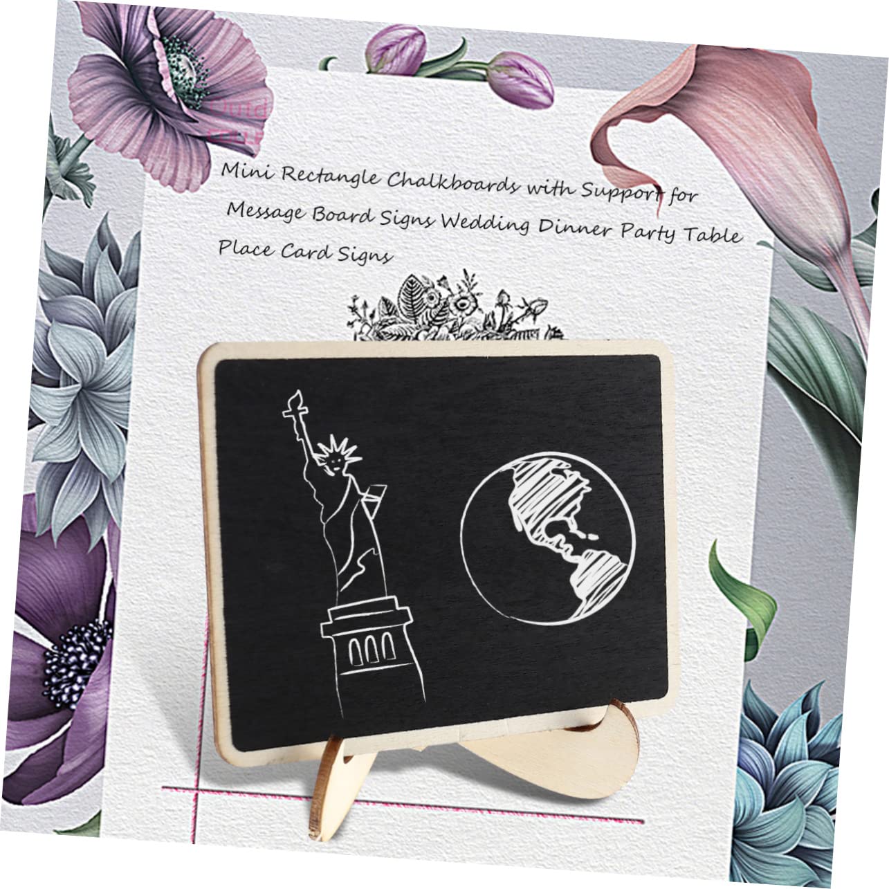 15pcs Chalkboard Message Board Tabletop Chalkboard Table Tented Cards Table Number Blackboard Party Dinner Supplies Mini Chalkboard erasable Chalkboard Signs Listing Desktop Wooden