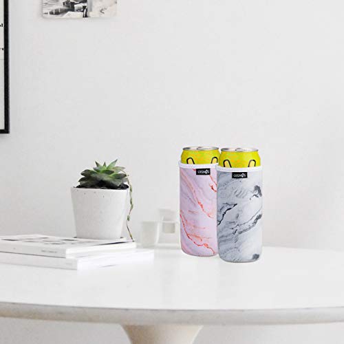 CM Pack of 4 Tall Boy Can Sleeves Soft Neoprene Tallboy Can Covers Bottle Insulators Can Cooler for 24 Fluid Ounce Energy Beer Beverage Drink Cans