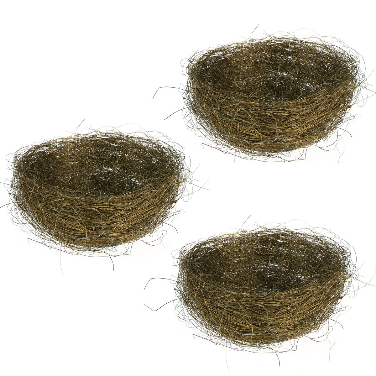 6pcs Artificial Bird Nest Birdhouses Garden Nature Art Craft Wedding Home Decoration - Coffee