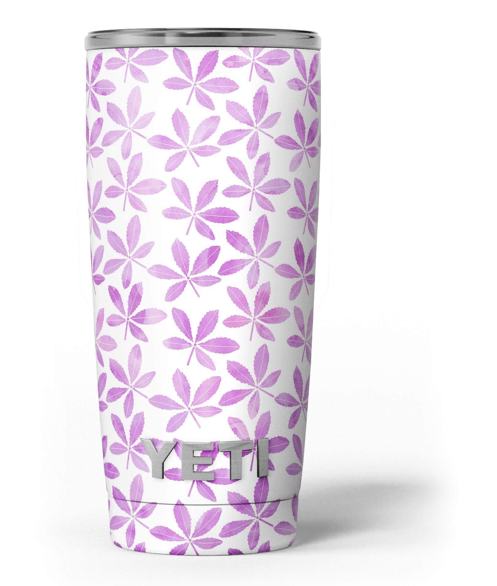 Design Skinz The Vibrant Pink and Purple Leaf - Skin Decal Vinyl Wrap Kit Compatible with The Yeti Rambler Cooler Tumbler Cups