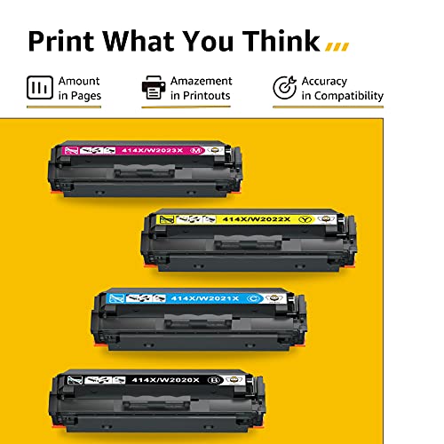 CMYBabee Compatible Toner Cartridge Replacement for HP 414A 414X W2020X for Color Laserjet Pro MFP M479fdw M479fdn M454dw M454dn M454 M479 Printer Ink No Chip (Black Cyan Magenta Yellow)