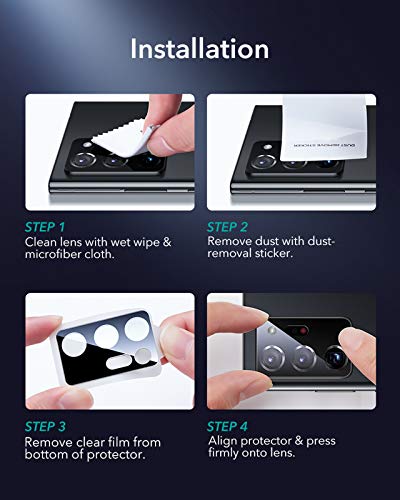 ESR Camera Lens Protector Compatible with Samsung Galaxy Note 20 Ultra [Scratch-Resistant] [Fingerprint-Resistant] [Ultra-Thin] Tempered Glass Camera Protector for Galaxy Note 20 Ultra, 2-Pack