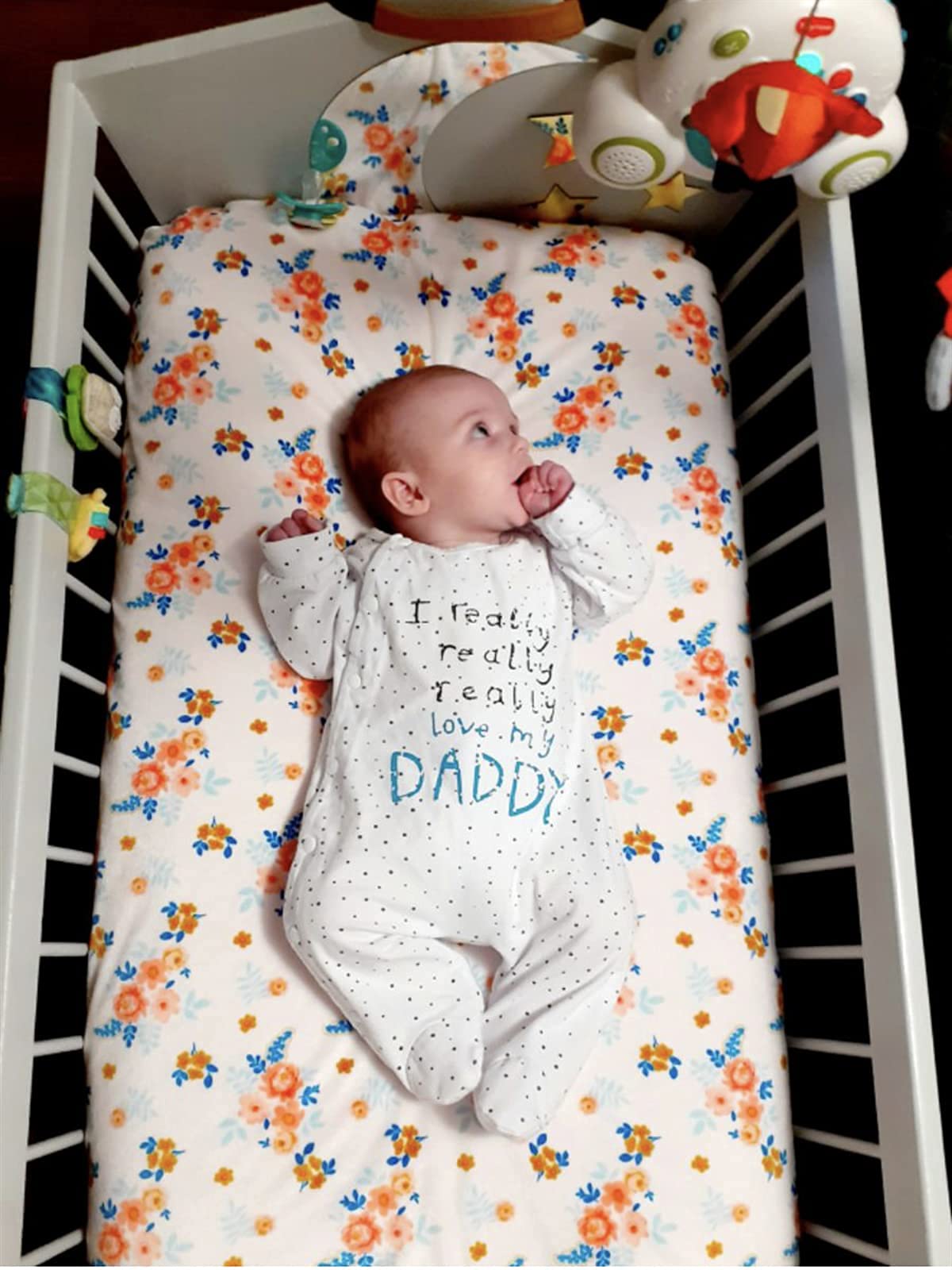 KuKitty Baby Boys Girls Romper I Really Love My Daddy and Mummy Print Jumpsuit (Daddy, 0-3 Months)