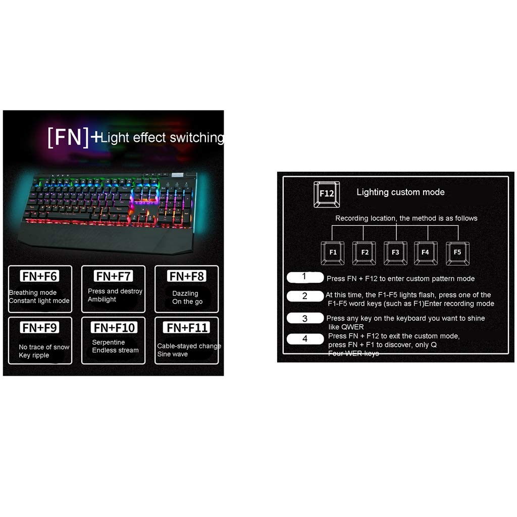 ARCH USB Gaming Keyboard Wired Ergonomic Mechanical Keyboard with Media Key for Windows Desktop, Computer (Color : Pink)