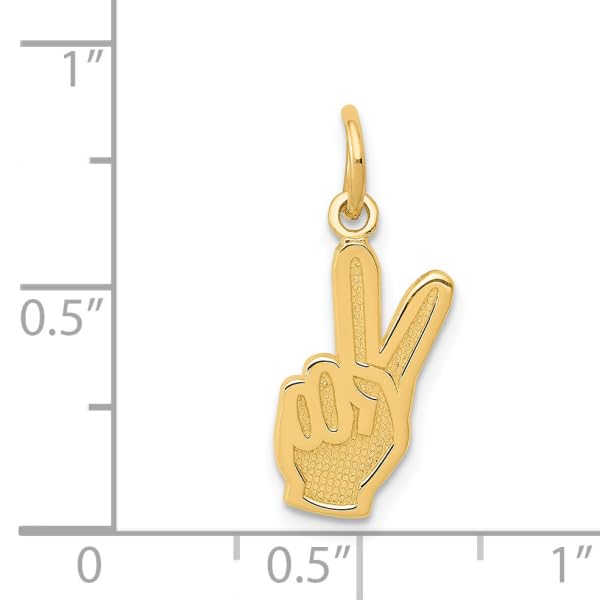 14K Yellow Gold Peace Sign Inspirational Symbol Necklace Charm Pendant Only