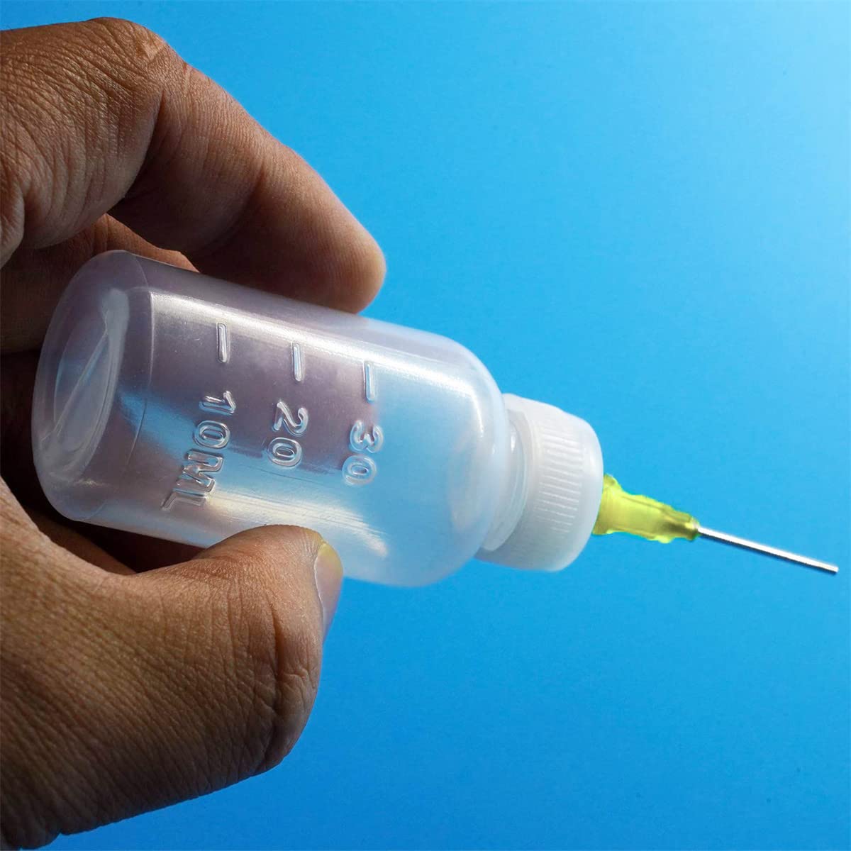 SKYPRO 54Pcs 30ml Precision Tip Applicator Bottles Kit, Dispensers Applicator Bottles for Liquid, Glue Oil, Acrylic Paint β 5 Squeeze Bottles, 5 Syringe Caps, 5 Glue Nozzles and 39 dispensing needles