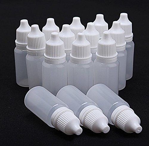 50pcs Plastic Dropper Dropping Bottle Clear Squeeze Sample Eye Liquide Storage Container with Screw Cap and Plug Empty Soft Refillable size 15ml/0.5oz