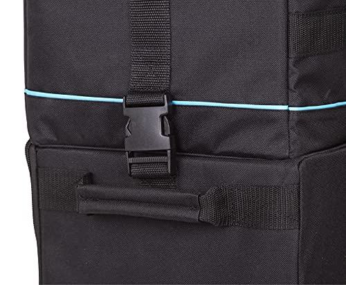ArtBin 6922SP Tote Express Rolling Portable Art Craft & Sewing Storage Organizer Bag with Wheels-Fits Sewing Machine, 0, Black/Aqua