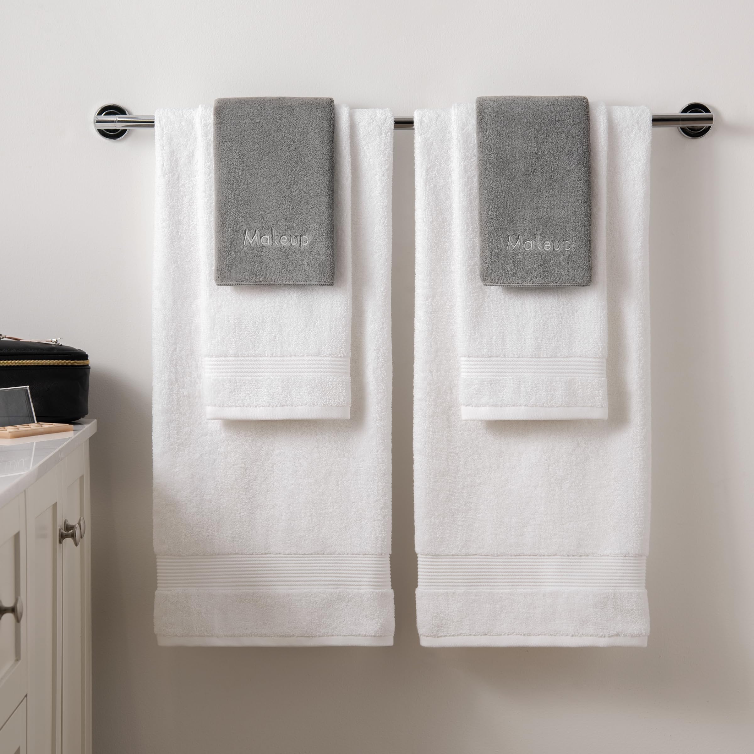 Arkwright Makeup Towels - Pack of 6 - Ultra Soft & Gentle Microfiber Coral Fleece Washcloth Face Make Up Remover, Reusuable Eraser Cloth Essentials for Hosts & Artists, 13 x 13 in, Grey