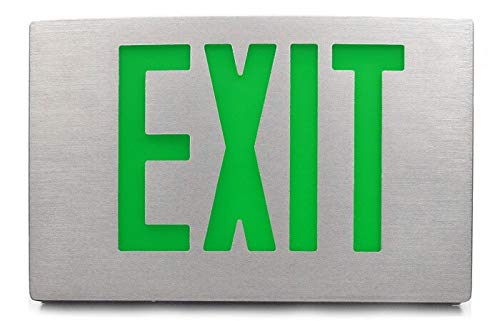 Aluminum Exit Sign with Green Letters