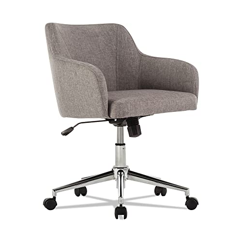 Alera ALECS4251 Captain Series Chrome Base 275 lbs. Capacity Mid-Back Chair - Gray Tweed