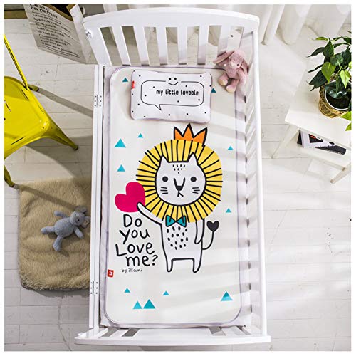 Amadon Foldable Sleeping Mats Cute Printing Summer Cooling Sleeping Mat Pad with Pillow Breathable Rest Mat for Baby Toddler Children Bed,I,47.2x23.6 inch / 120x60 cm