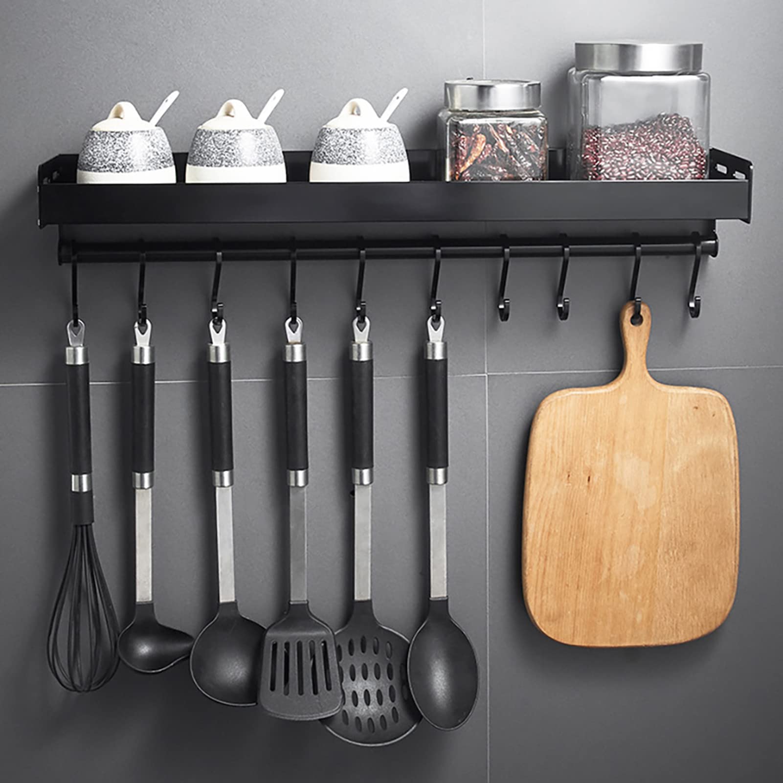 15Pcs S Shaped Hooks Matte Finish S Hooks Aluminum Heavy Duty S Hooks for Hanging Plants Coffee Cups Pots and Pans Clothes in Kitchen Bathroom Workshop Garden, Matte Black