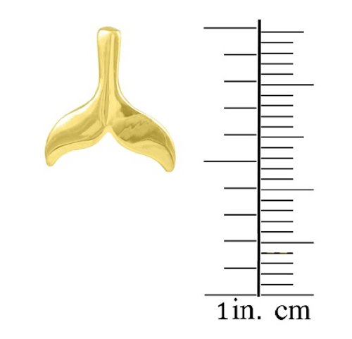 14k Yellow Gold Whale Tail Charm