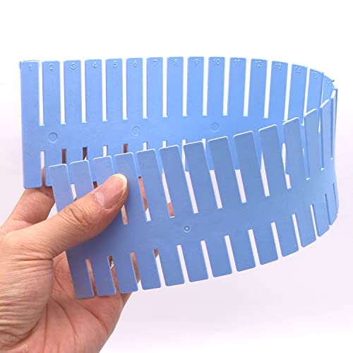24Pcs Adjustable Drawer Dividers Organizer,Blue Plastic DIY Grid Drawer Organizer Dividers Storage Socks Underwear Makeup Cosmetic Clothes Organizer Separator Can Help Tidy Kitchen Bedroom Dresser