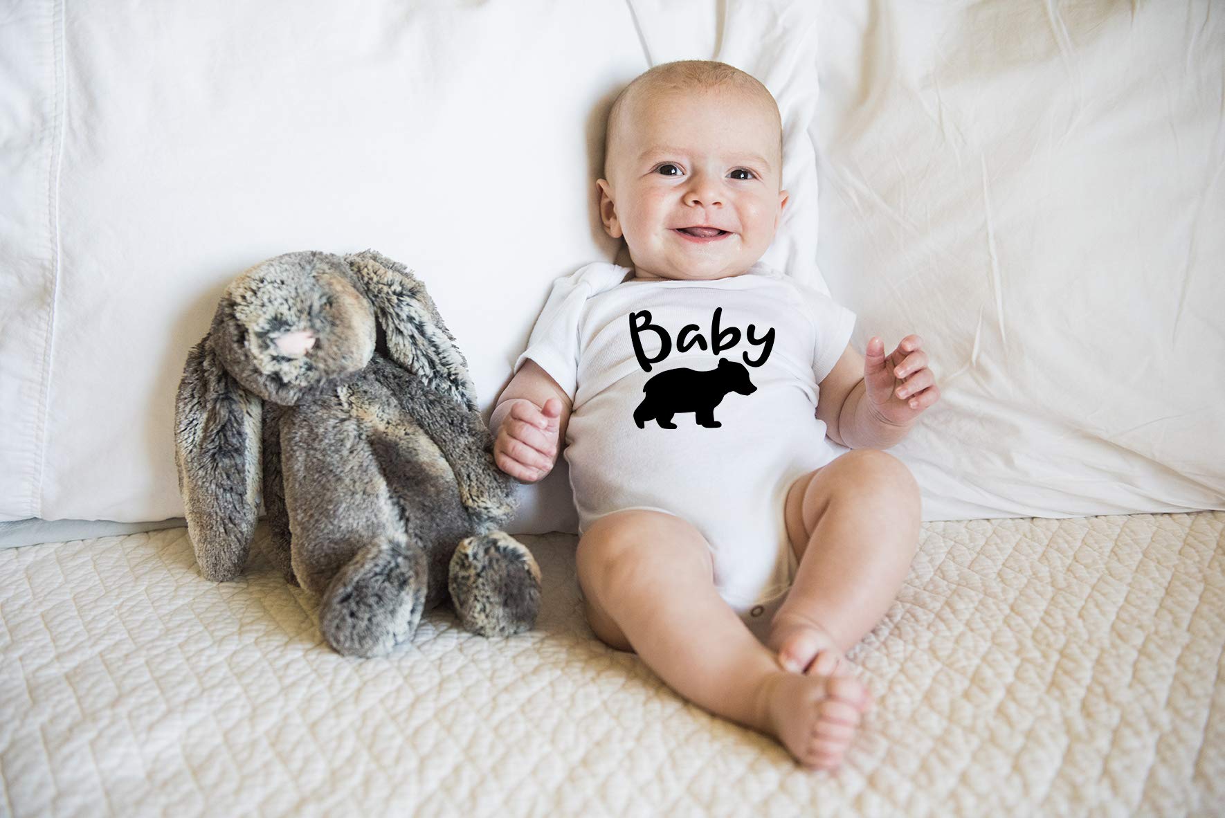 Baby Bear - Funny Baby Essentials Bodysuit - Newborn Girl Clothes Baby Boy Romper Infant Outfits (Newborn, White)