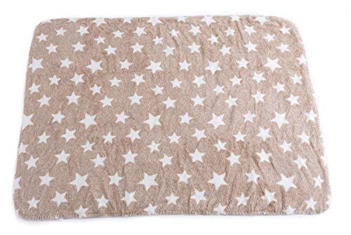 Baby Plush Blanket Security Blanket Double Layer Star Print Sherpa Coral Fleece 30x40 INCH (Camel)