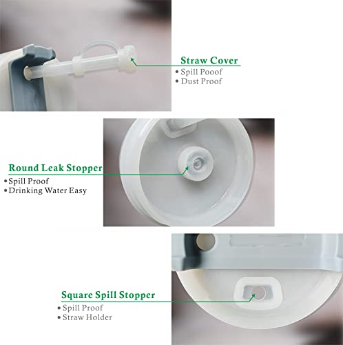 6pcs Spill Proof Stopper, Compatible with Stanley Cup 1.0 40oz/ 30oz, Tumbler Accessories, Including 2 Straw Cover Cap, 2 Square Spill Stopper and 2 Round Leak Stopper