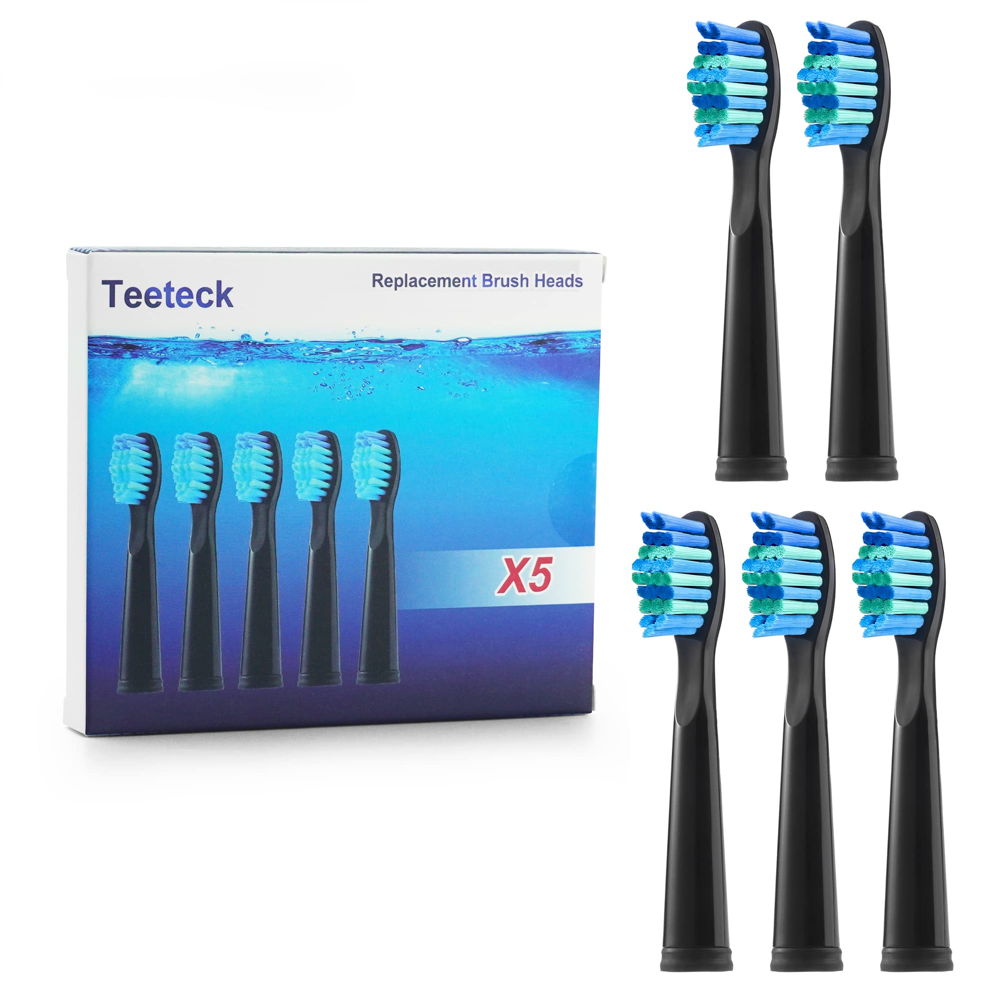 5 Pack Electric Toothbrush Replacement Heads Compatible with Fairywill,Toothbrush Heads Compatible with FW-507/508/551/515/917/959/2011,FW-D1/D3/D7/D8