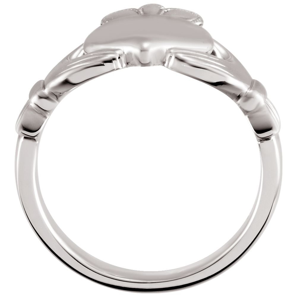 14k White Gold Size 7 8.5mm Polished Irish Claddagh Celtic Trinity Knot Ring Jewelry for Women